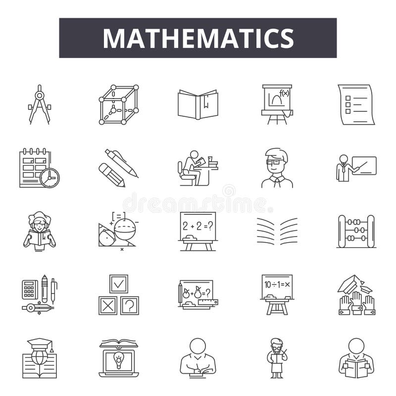 Mathematics Line Style Icon Stock Vector - Illustration of vector ...