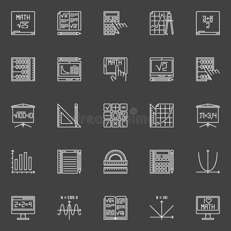 Mathematics Line Style Icon Stock Vector - Illustration of vector ...