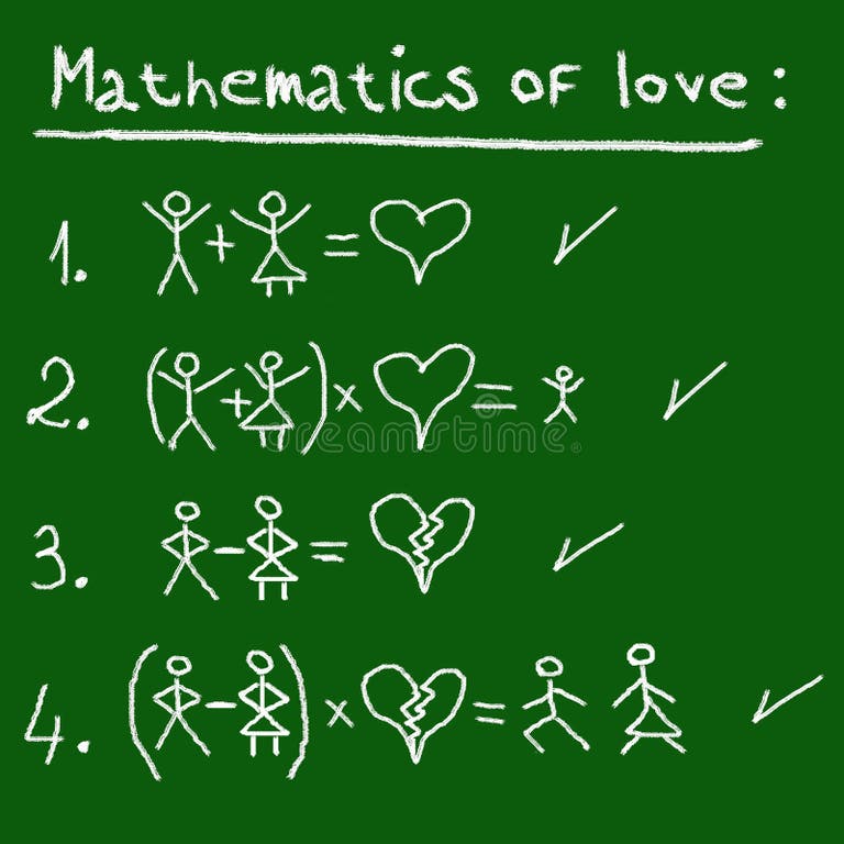 Mathematics of love stock vector. Illustration of board - 11891439