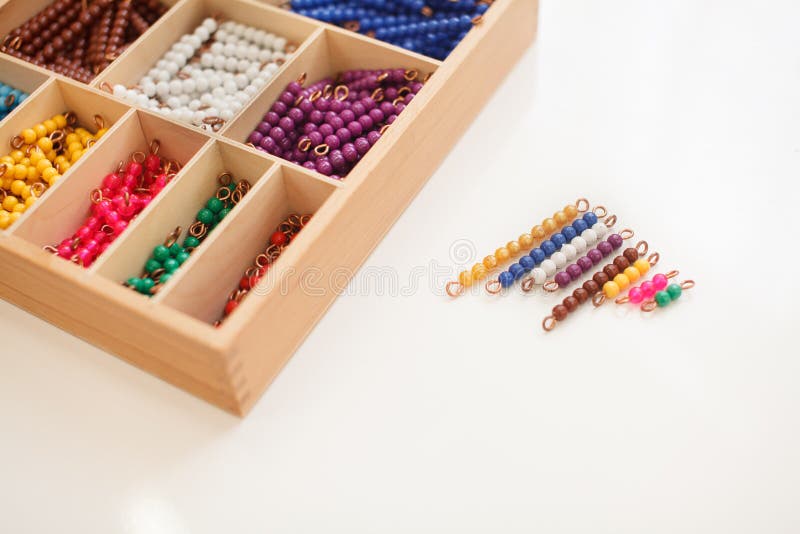 Counting Material in Montessori Class. Stock Image - Image of material ...