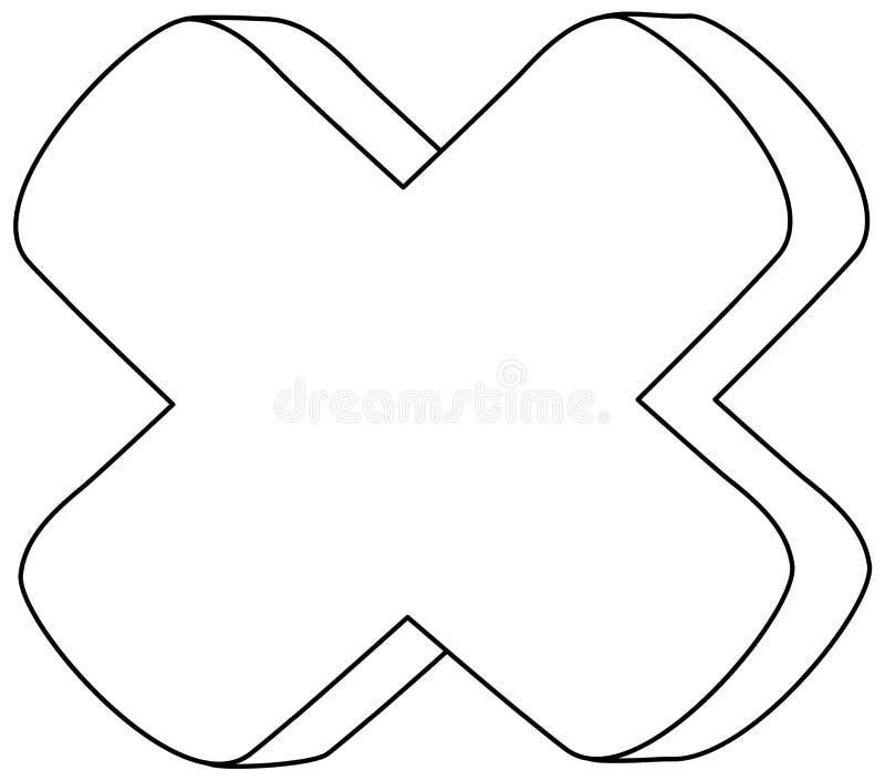 Mathematics Multiplication Symbol Doodle Outline for Colouring Stock ...