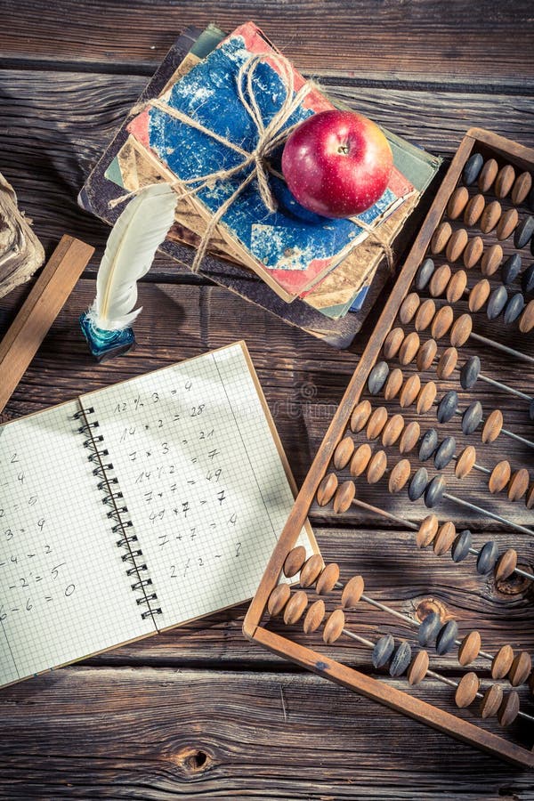 Vintage Mathematics Desk with Books Stock Image - Image of calculus ...