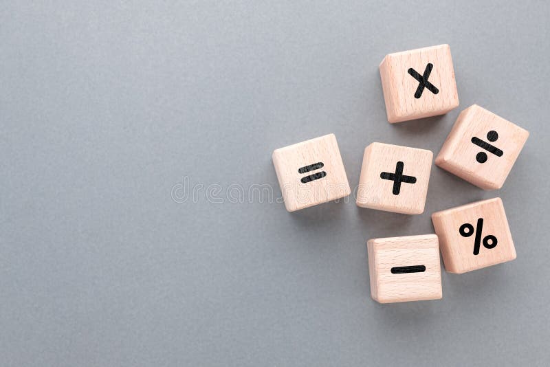Mathematics Operation Signs by Wood Cubes Stock Image - Image of ...
