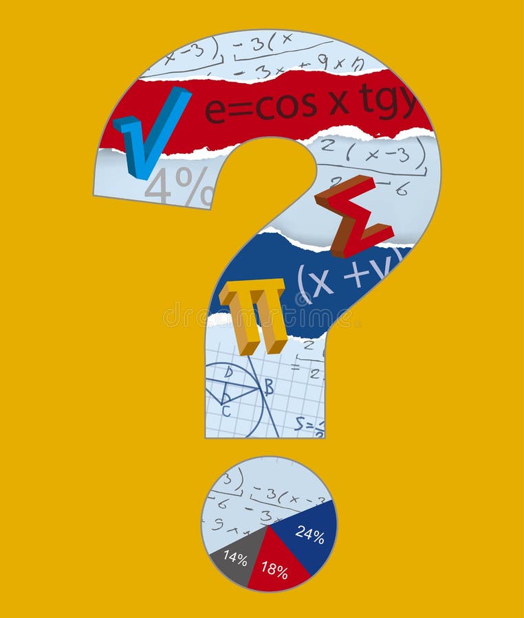 Mathematics Question Mark Symbol Doodle Outline for Colouring Stock ...