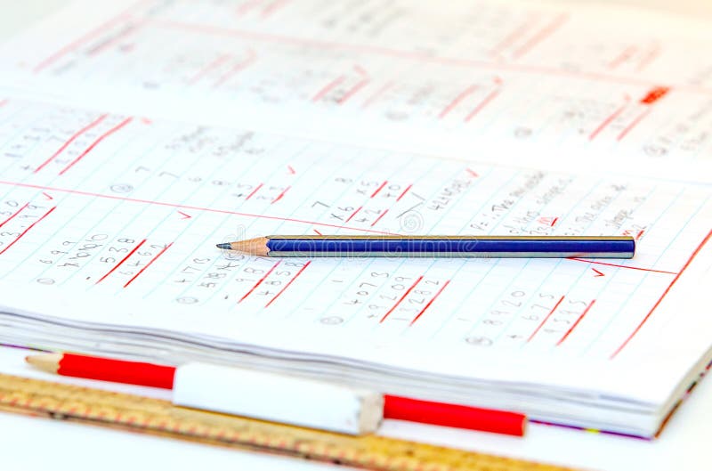 Elementary School Mathematics School Exercise Book Test Exam Stock ...