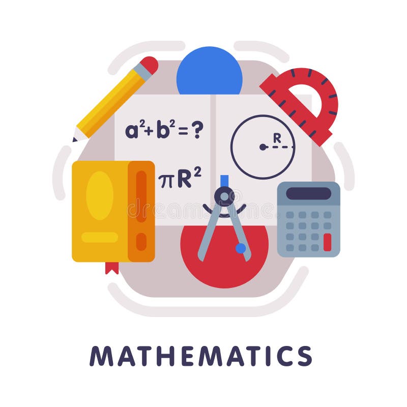 Mathematics School Subject Icon, Education and Science Discipline with ...