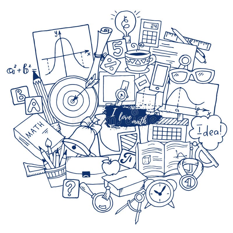 Science Math Theme. School Vector Background. Doodle Style Seamless ...