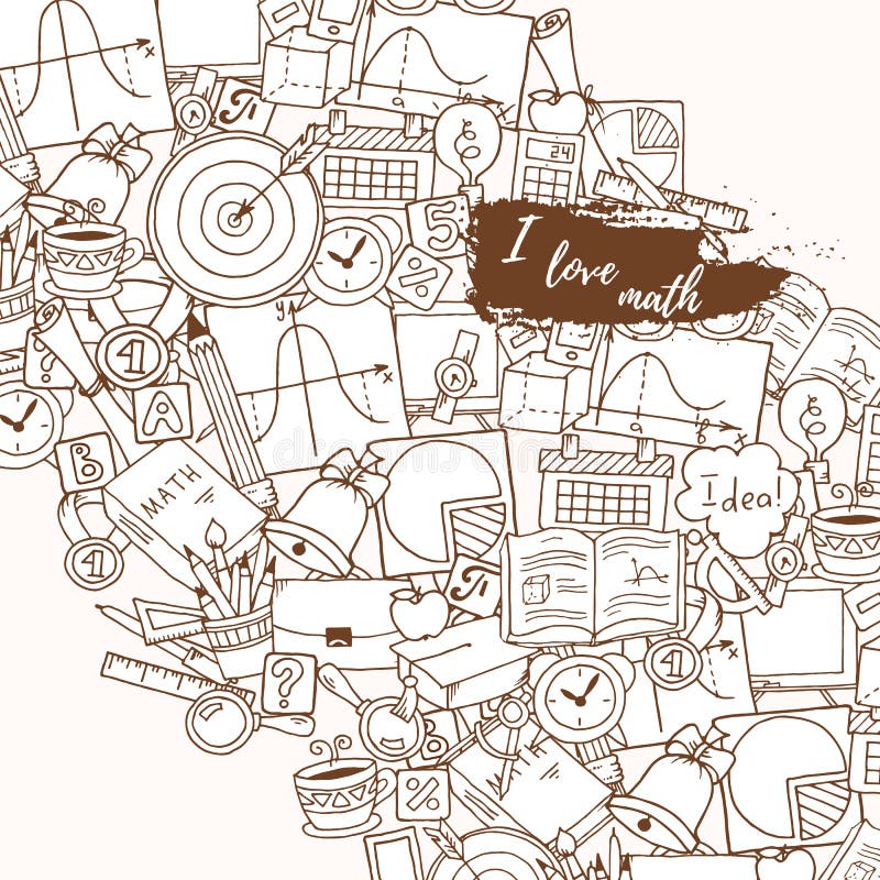 Science Math Theme. School Vector Background. Doodle Style Seamless ...