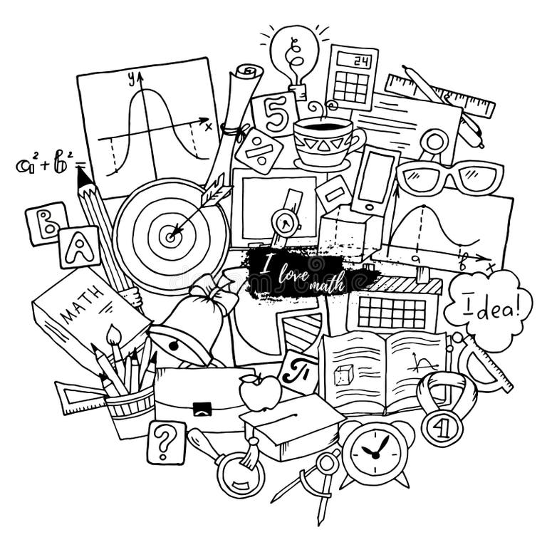 Mathematics Science Theme Hand Drawn Pattern Stock Illustrations – 88 ...