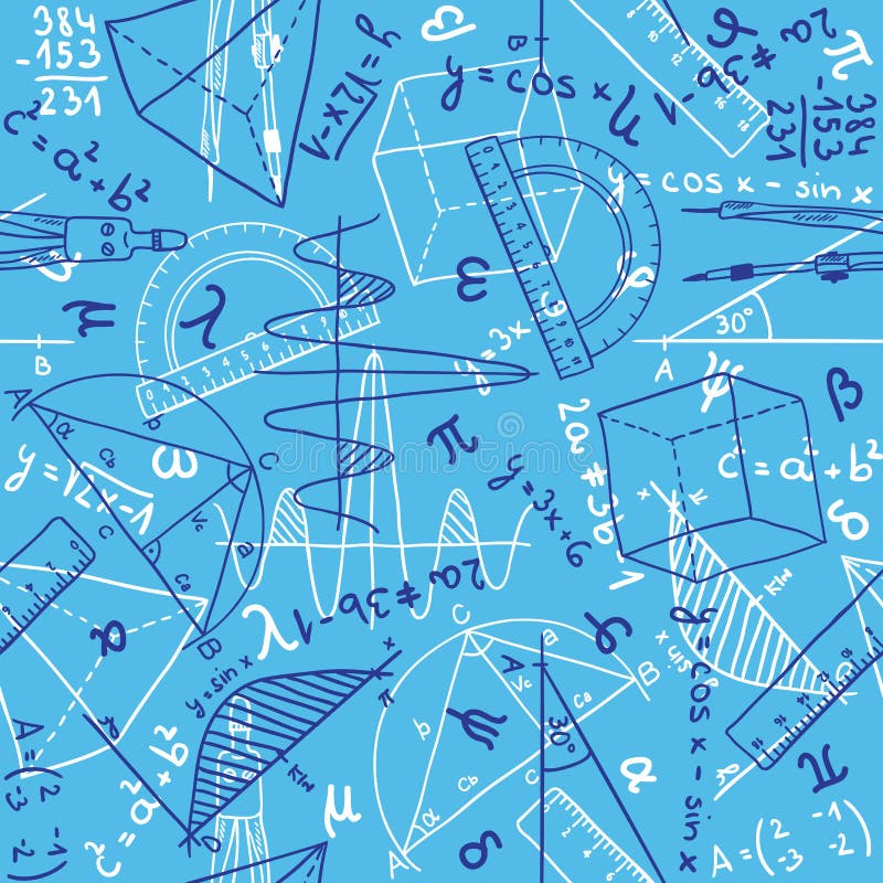 Mathematics Seamless Pattern Stock Vector - Illustration of formula ...