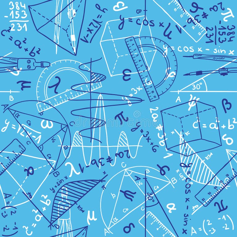 Mathematics Seamless Pattern Stock Vector - Illustration of formula ...