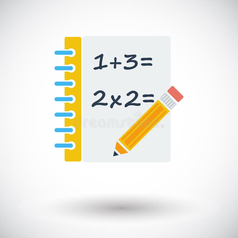 Mathematics icon flat stock vector. Illustration of chalk - 89293100