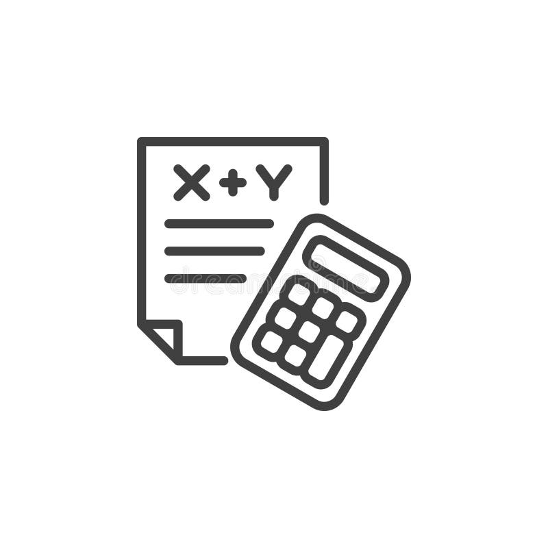 Mathematics Solving Line Icon Stock Vector - Illustration of knowledge ...