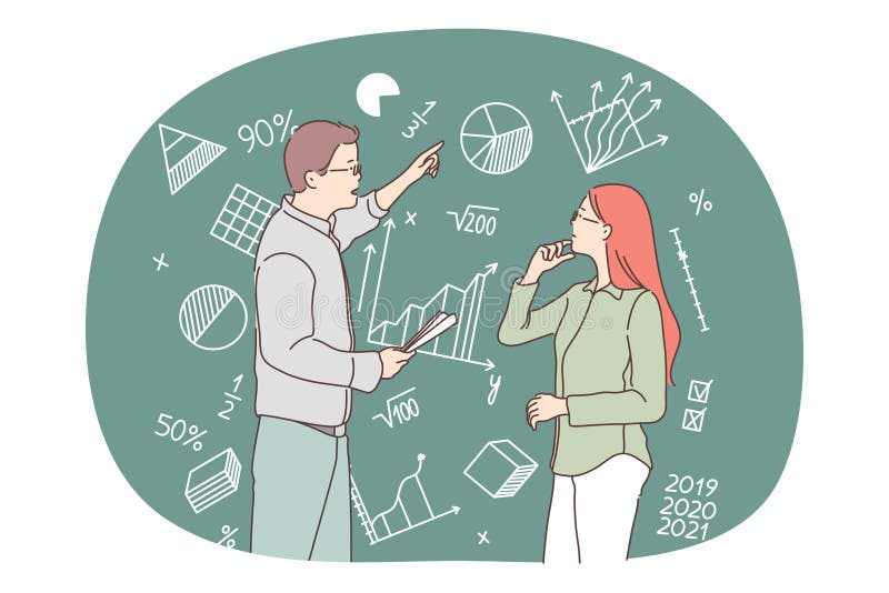 Mathematics, Statistics, Data Concept Stock Vector - Illustration of ...