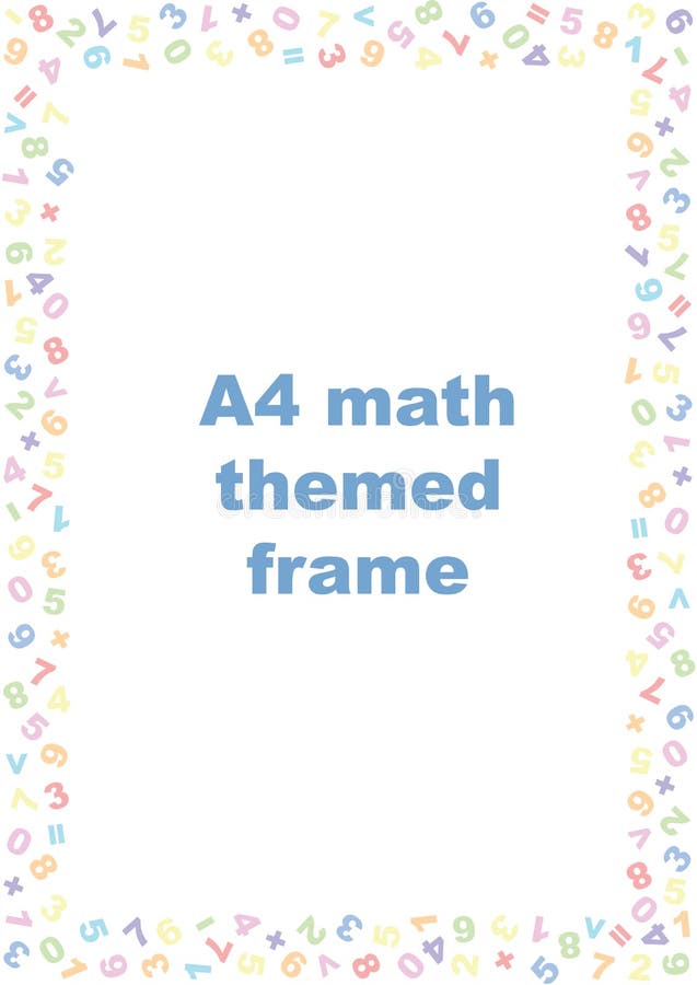 Mathematics Themed Pastel Vector Frame for Worksheets and Arithmetic ... Mathematics Themed Pastel Vector Frame for Worksheets and Arithmetic ...