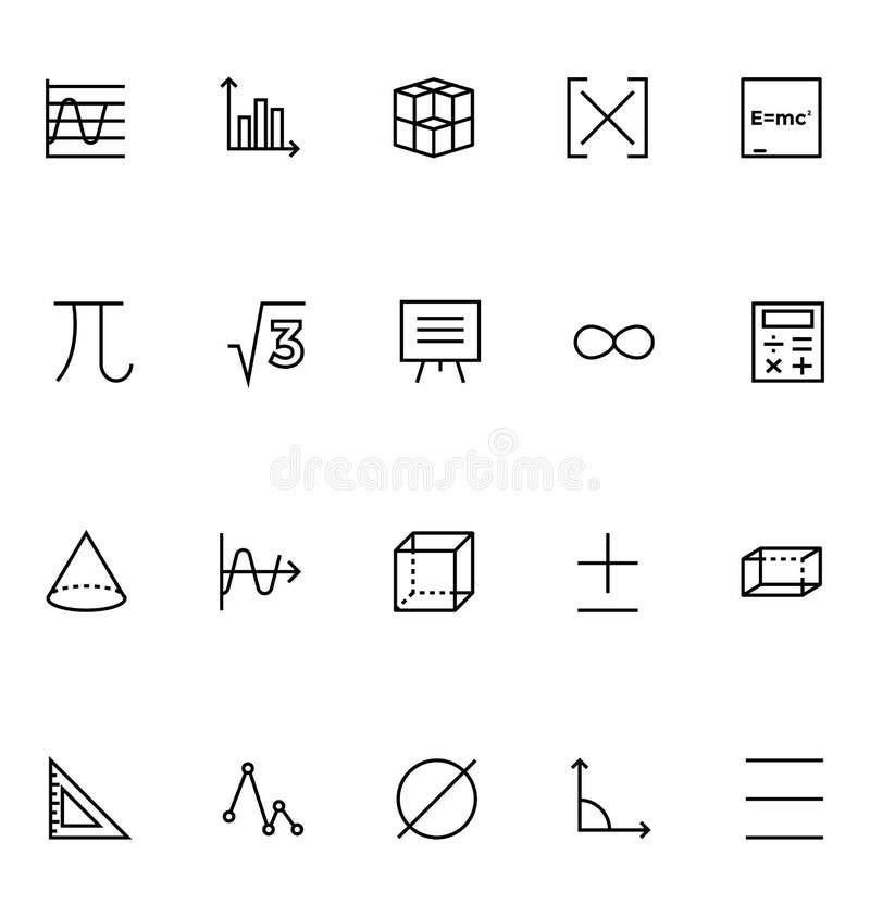 Mathematics Vector Icons 2 stock illustration. Illustration of ...