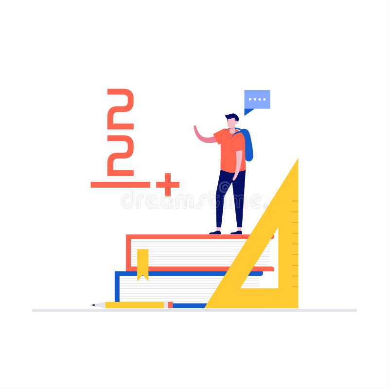 Mathematics Vector Illustration Concept with Characters. Modern Vector ...