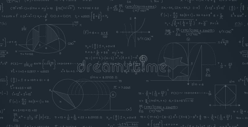 Mathematics Vector Outline Horizontal Banner. Math Science Linear ...