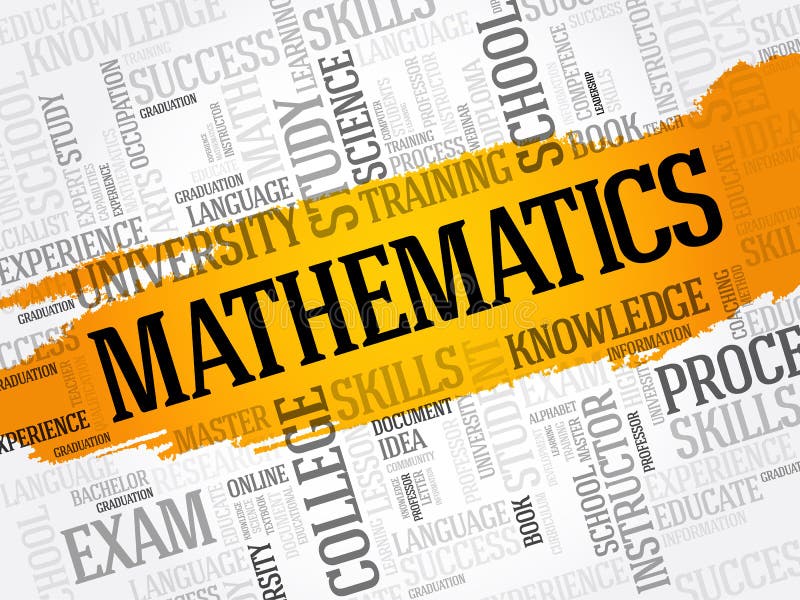Mathematics word cloud collage stock illustration
