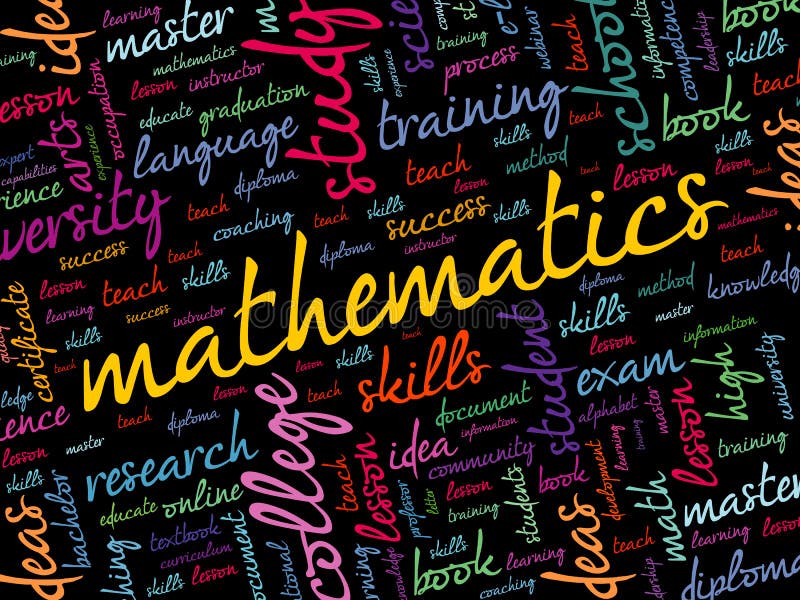 Mathematics Word Cloud Collage, Education Concept Background Stock ...