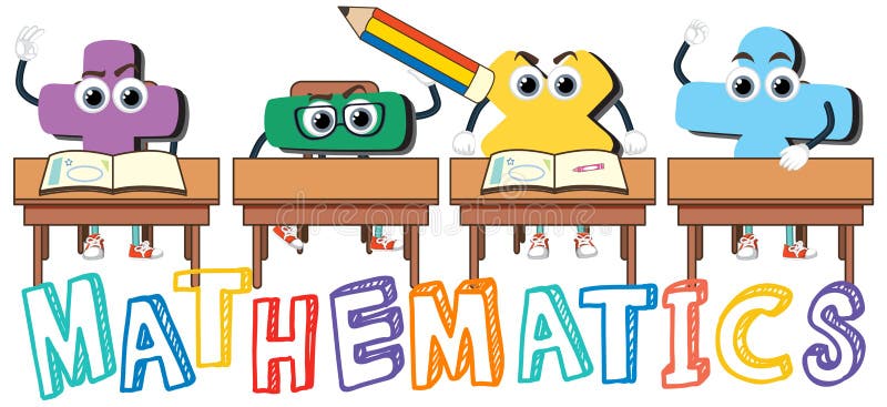 Mathematics Word Logo in Cartoon Style Stock Vector - Illustration of ...