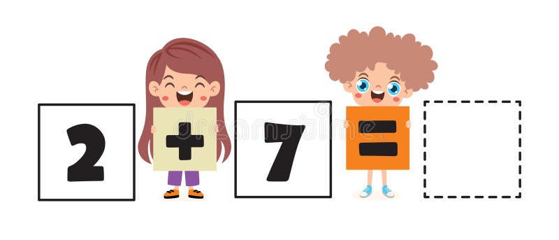 Mathematics Worksheet for Four Operations Stock Vector - Illustration ...