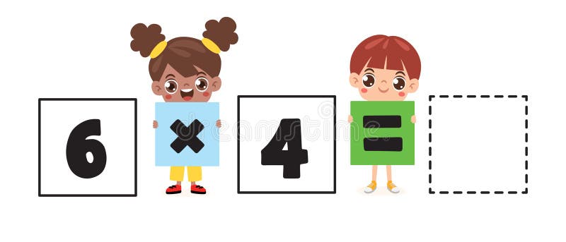 Mathematics Worksheet for Four Operations Stock Illustration ...