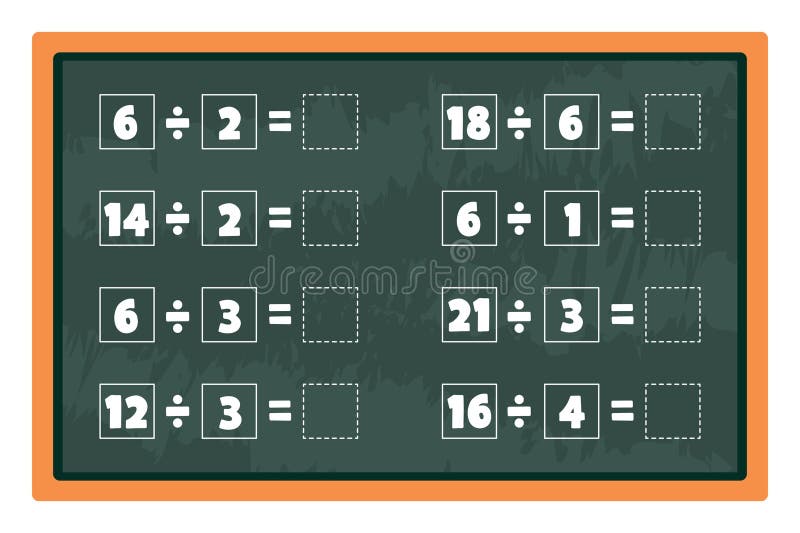 Mathematics Worksheet for Four Operations Stock Illustration ...