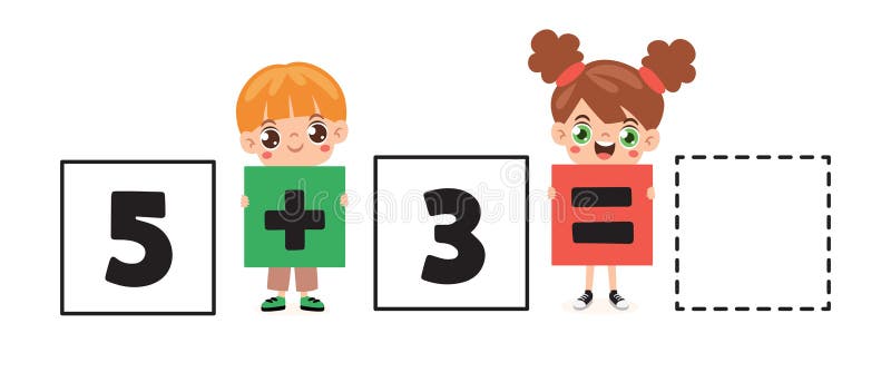 Mathematics Worksheet for Four Operations Stock Illustration ...