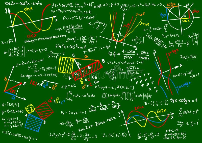 Mathematik vektor abbildung. Illustration von blau, schule - 12100534
