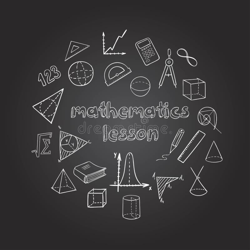 Set Mit Handgezeichneten Mathematischen Symbolen Vektor Abbildung ...