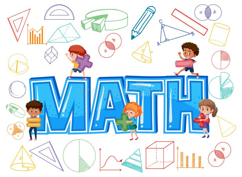 Mathematik-Symbol Mit Kindern Und Mathematik-Tools Vektor Abbildung ...