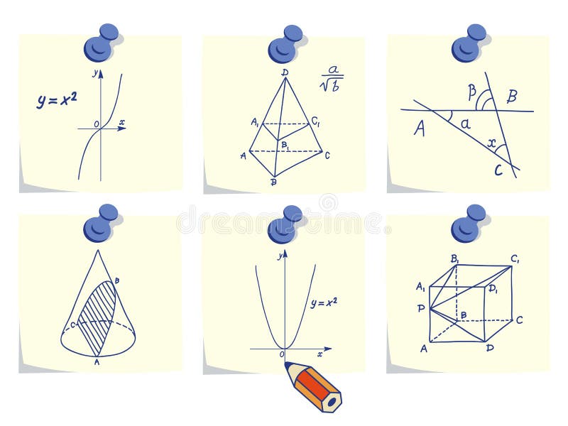 Mathematik- Und Geometrieikonen Vektor Abbildung - Illustration von ...
