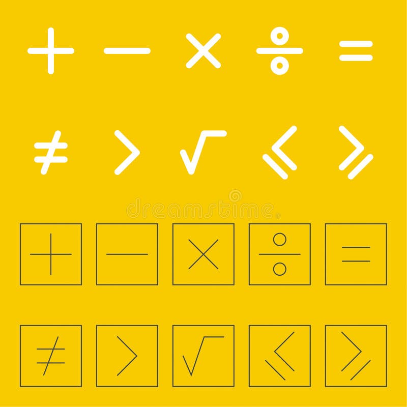 Mathematische Zeichen Der Ikonen Vektor Abbildung - Illustration von ...