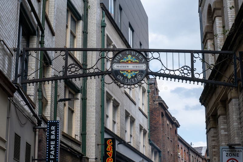 Mathew Street Sign Which is Part of the Cavern Quarter in Liverpool ...