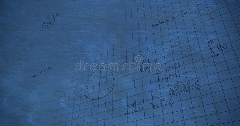 Mathmatical Calculations in Black Floating Over a Blue Background 4k ...