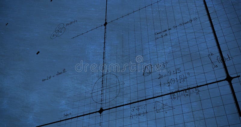 Mathmatical Calculations in Black Floating Over a Blue Background 4k ...