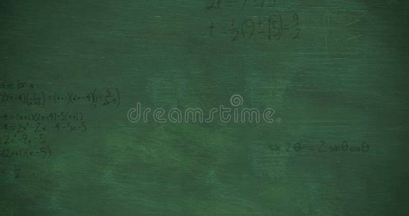 Mathmatical Calculations Falling To Green Chalkboard Background 4k ...