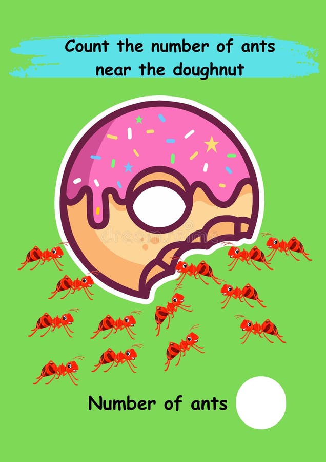 Maths Worksheet for Kids Counting Stock Illustration - Illustration of ...