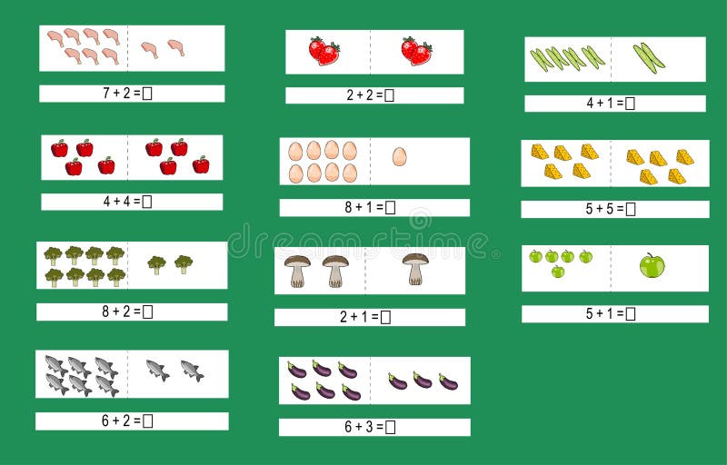 Maths Activity Sheet, Addition To 10, Further Education Stock Vector ...