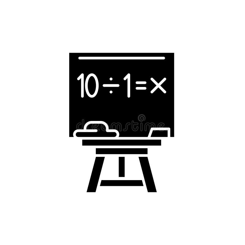 Maths Black Icon, Vector Sign on Isolated Background. Maths Concept ...