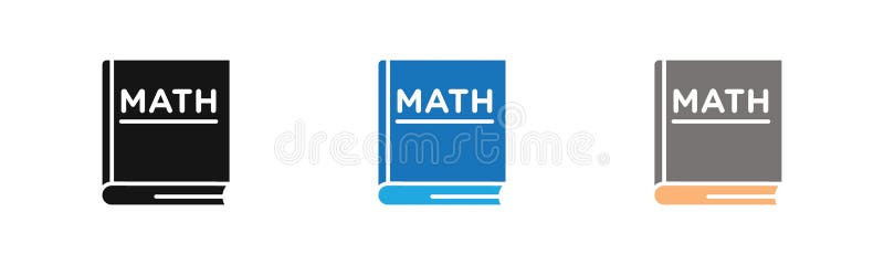 Maths Book Icon Line Art Logo Set Stock Vector - Illustration of ...