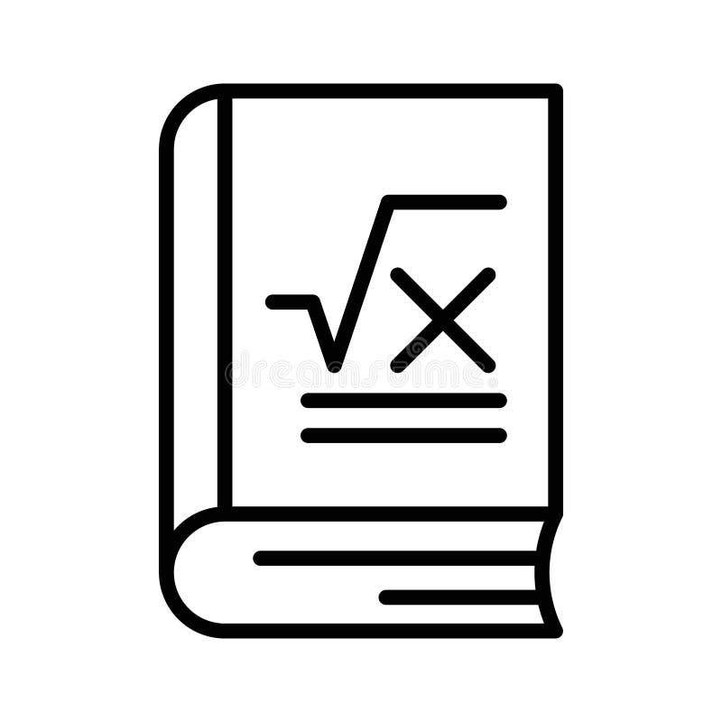 Maths Book Linear Logo Mark in Black and White Stock Vector ...
