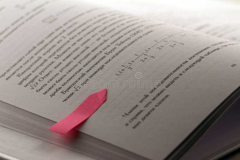 Maths Book with a Sticker Label Stock Photo - Image of bookmark ...