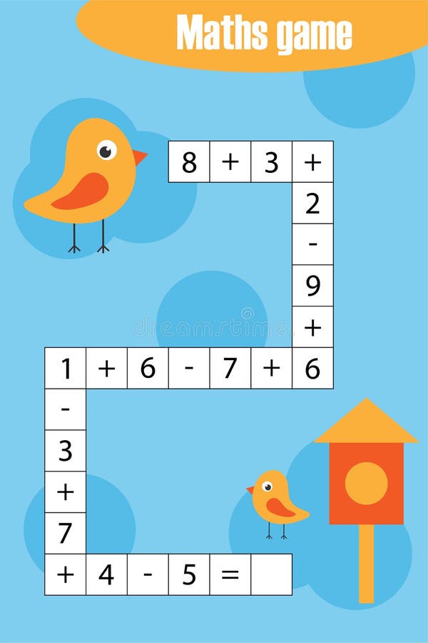 Maths Chain Game with Birds for Children, Education Game for Kids ...