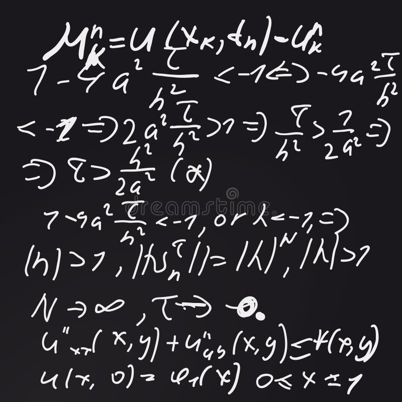 Maths Chalk Board stock illustration. Illustration of learning - 9234275