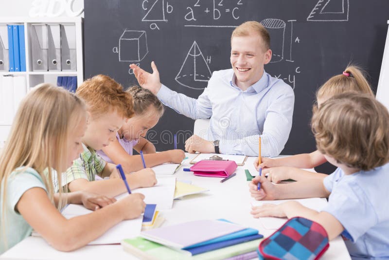 Maths is easy! stock image. Image of enthusiastic, pupils - 78076623