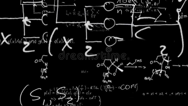 Maths Equations Appearing on Chalkboard and Zooming in Stock Video ...