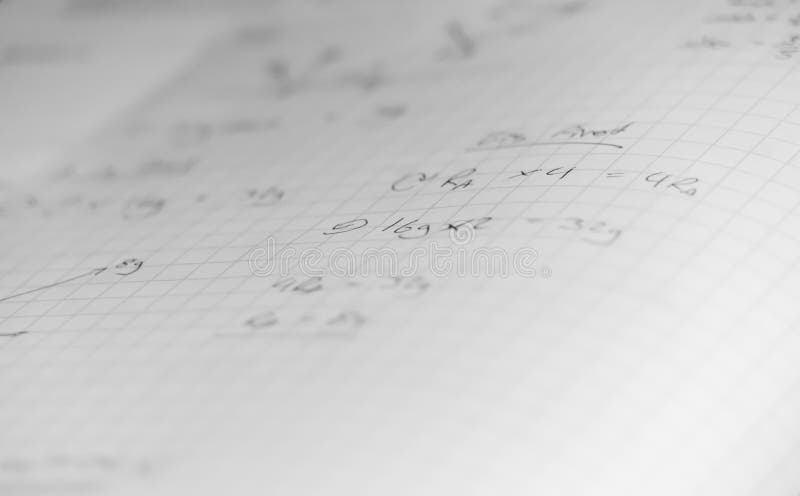 Maths Equations in a Student S Exercise Book Stock Image - Image of ...