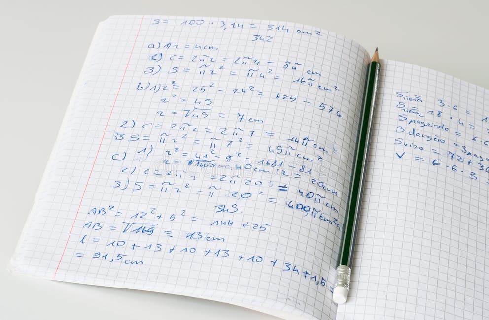 Maths exercise-book stock photo. Image of mathematics - 31246716